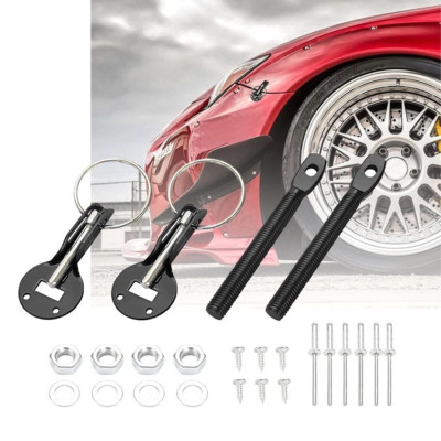Car Universal Black Hood Pin Pins Lock Alloy Steel Mount Bonnet Latch ...