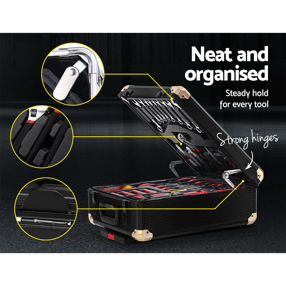 816pcs Tool Kit Trolley Case Mechanics Box Toolbox Portable DIY Set BK ...