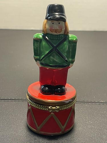Nutcracker Vintage 1990s Soldier Trinket Box Glazed Ceramic Hinged ...