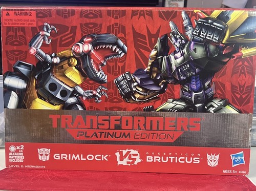 NEW Hasbro Transformers Platinum Edition GRIMLOCK vs BRUTICUS Figure ...