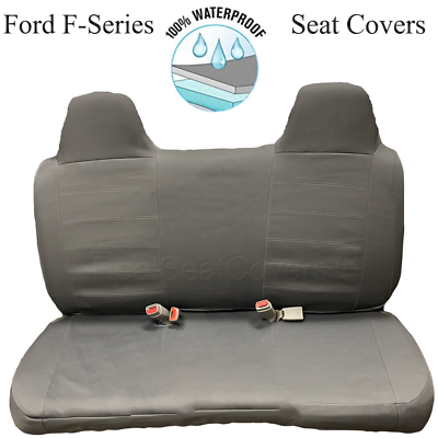 DARK GRAY Waterproof Front Bench Seat Cover Molded Headrest F-Series ...