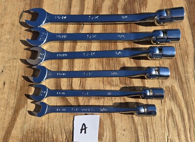 NOS Vntg S-K 6pc SAE 7/16-3/4” Flex End Saltus Wrench Set 12pt SK USA ...