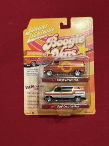 Johnny Lightning Boogie Vans 2-Pack 1976 Dodge Street Van 1977 Ford ...