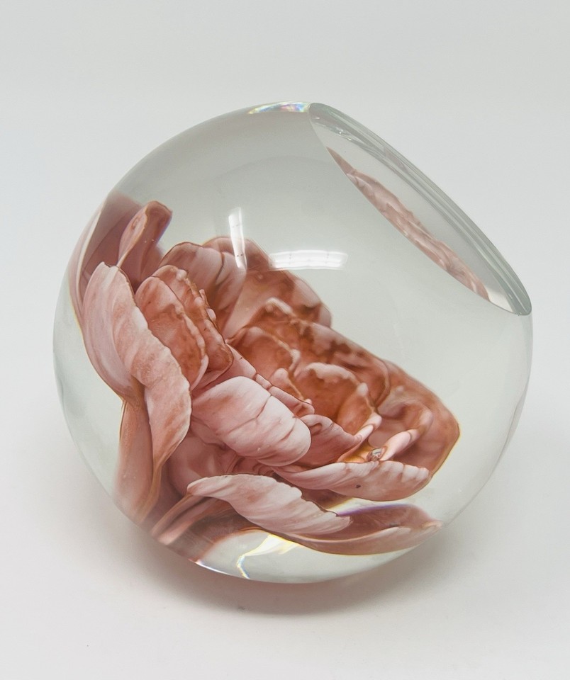 Greg Englesby 1994 Pink Crimped Rose with Slanted Face Facet ...