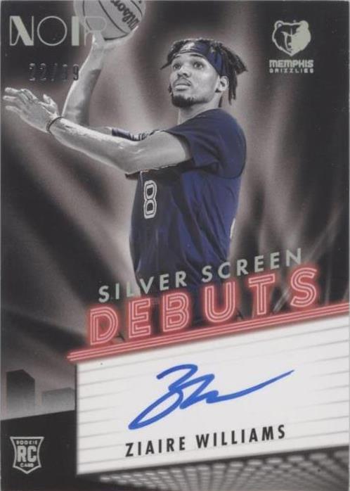 2021-22 Panini Noir - Silver Screen Debut Signatures Ziaire Williams # ...