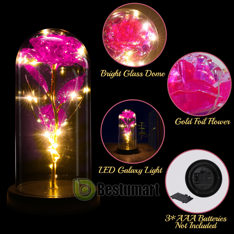 Rose LED Light Glass Mother's Day Gifts for Wife Women Mom Valentines ...