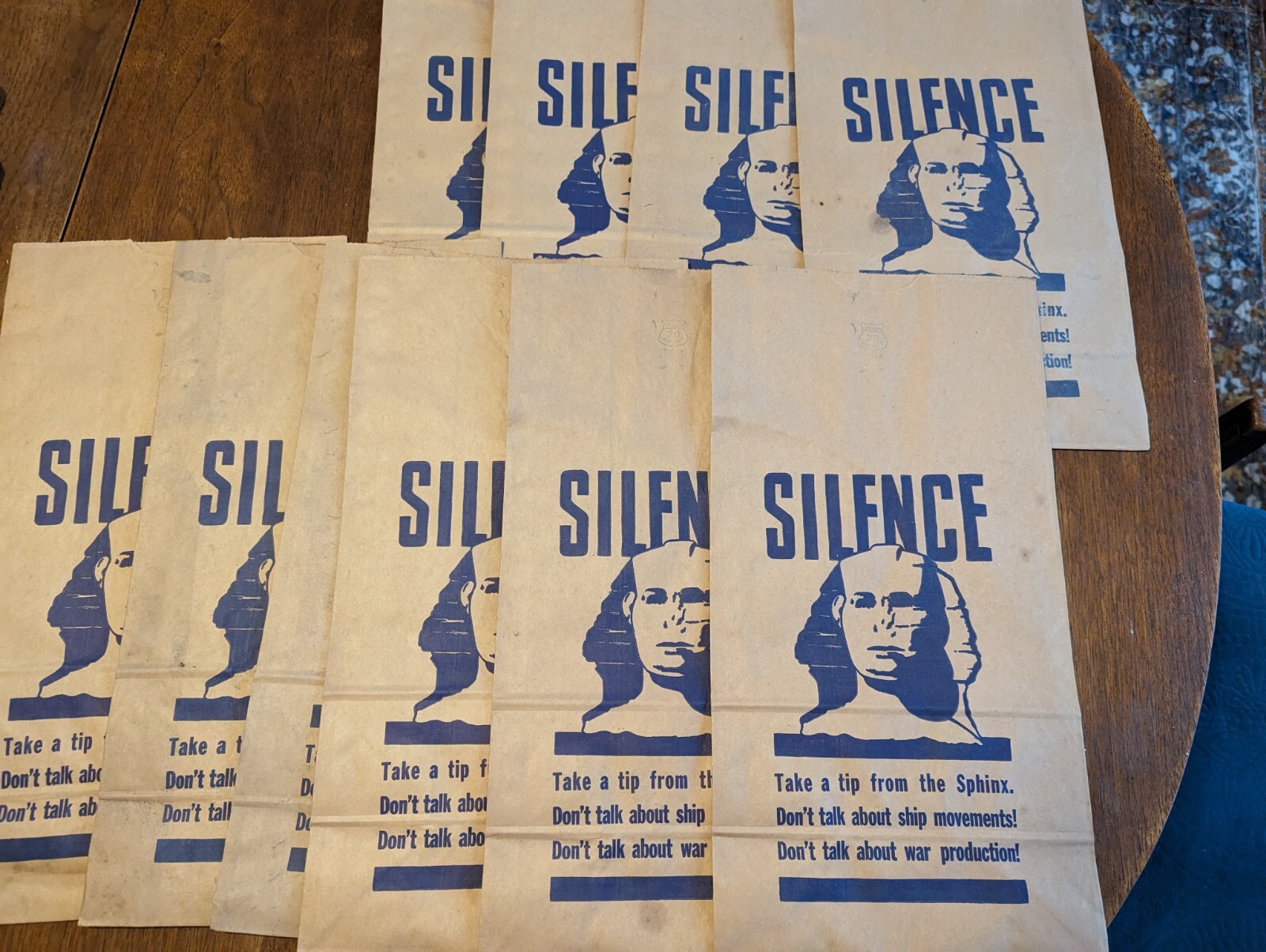 Original WW2 Propaganda Paper Bags Silence! Sphinx | eBay