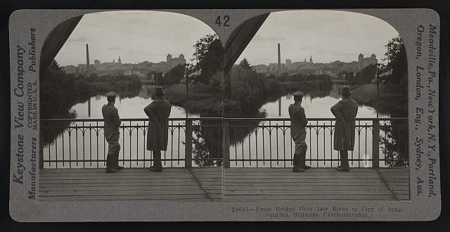 From bridge over Iser River city Jungbunzlau Bohemia Czechoslovakia Old ...