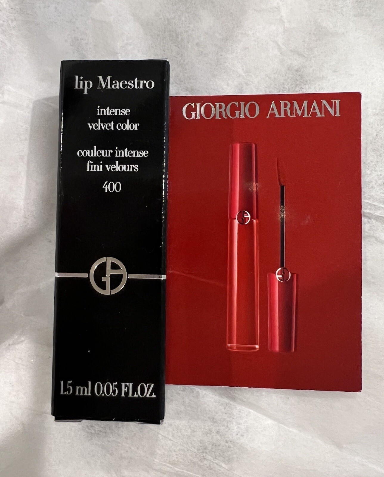 2pcs Giorgio Armani Lip Maestro Intense Velvet Color 400 Mini Sample ...