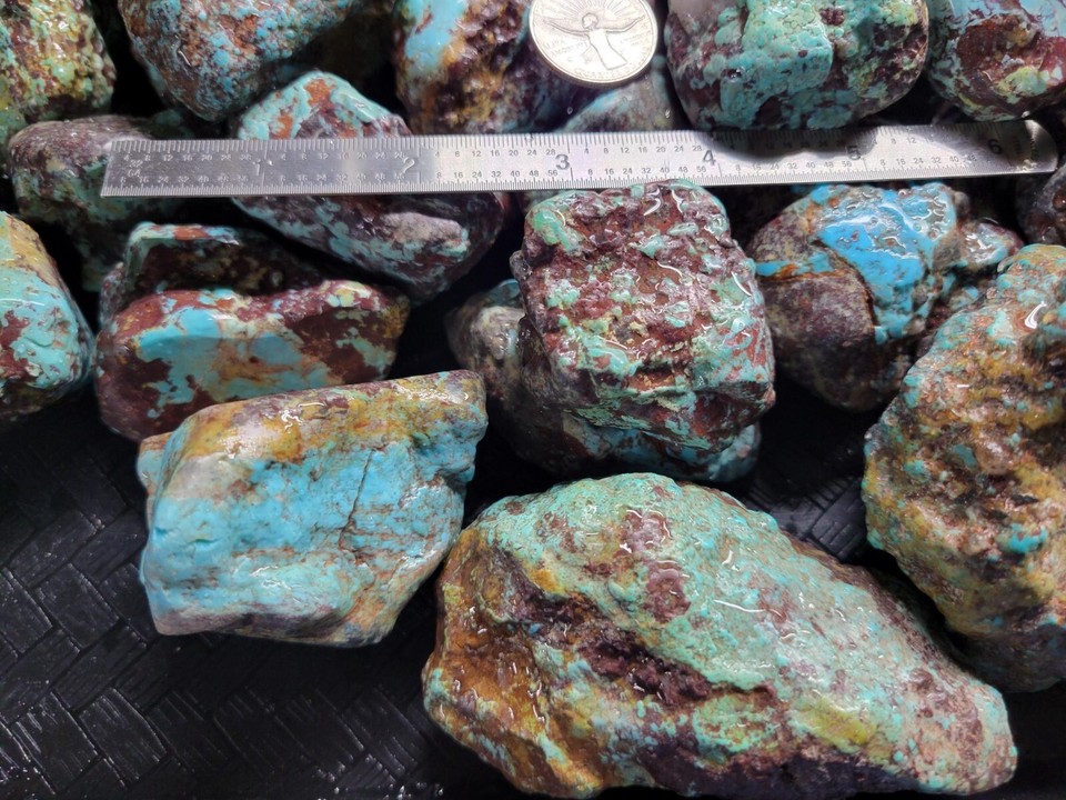 RARE Large Natural Bisbee Arizona Turquoise Rough Nuggets Half Pound | eBay