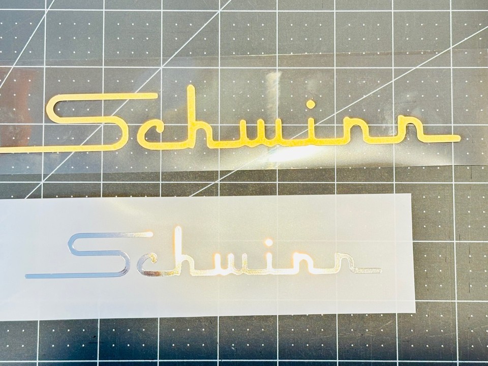 TWO VTG Style Schwinn Vinyl Decals Town & Country Cruiser Hot Rod Krate ...