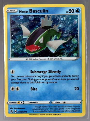 Hisuian Basculin SWSH273 Holographic Black Star Promo Pokemon TCG Near ...