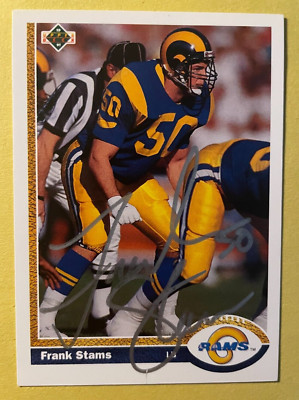 SIGNED FRANK STAMS 1991 UPPER DECK FOOTBALL CARD AUTOGRAPH - RAMS | eBay