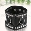 Punk Rocker Rivet Heavy Wide Leather Wrap Cuff Bangle Bracelet Men's ...