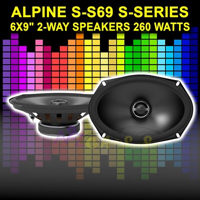 Alpine S-S69 S-Series 6x9" 2-Way Coaxial Car Speakers | 260W | Full ...