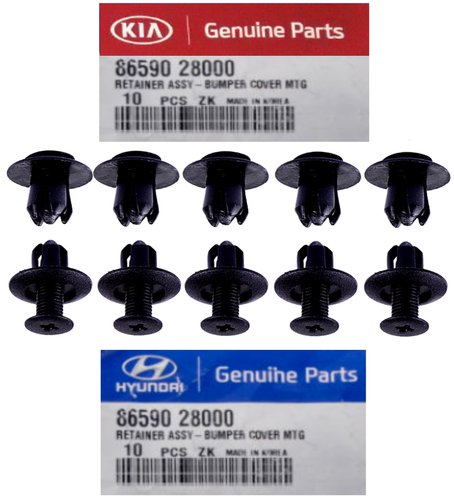 Hyundai Kia 10Pcs Bumper Push Retainers Fender Liner Hood Rivets Screw ...
