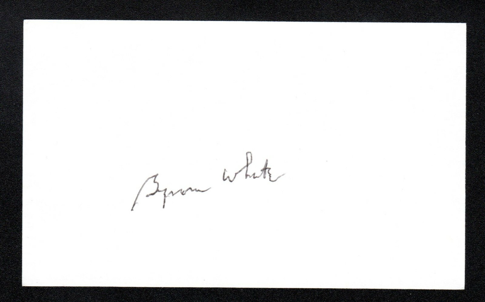 Byron White (Whizzer) Autographed Signed 3x5 Index Card College ...