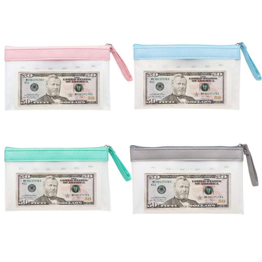 Money Bag Zipper Wallet Pouch Bank Deposit Bags for Budgeting Bills ...