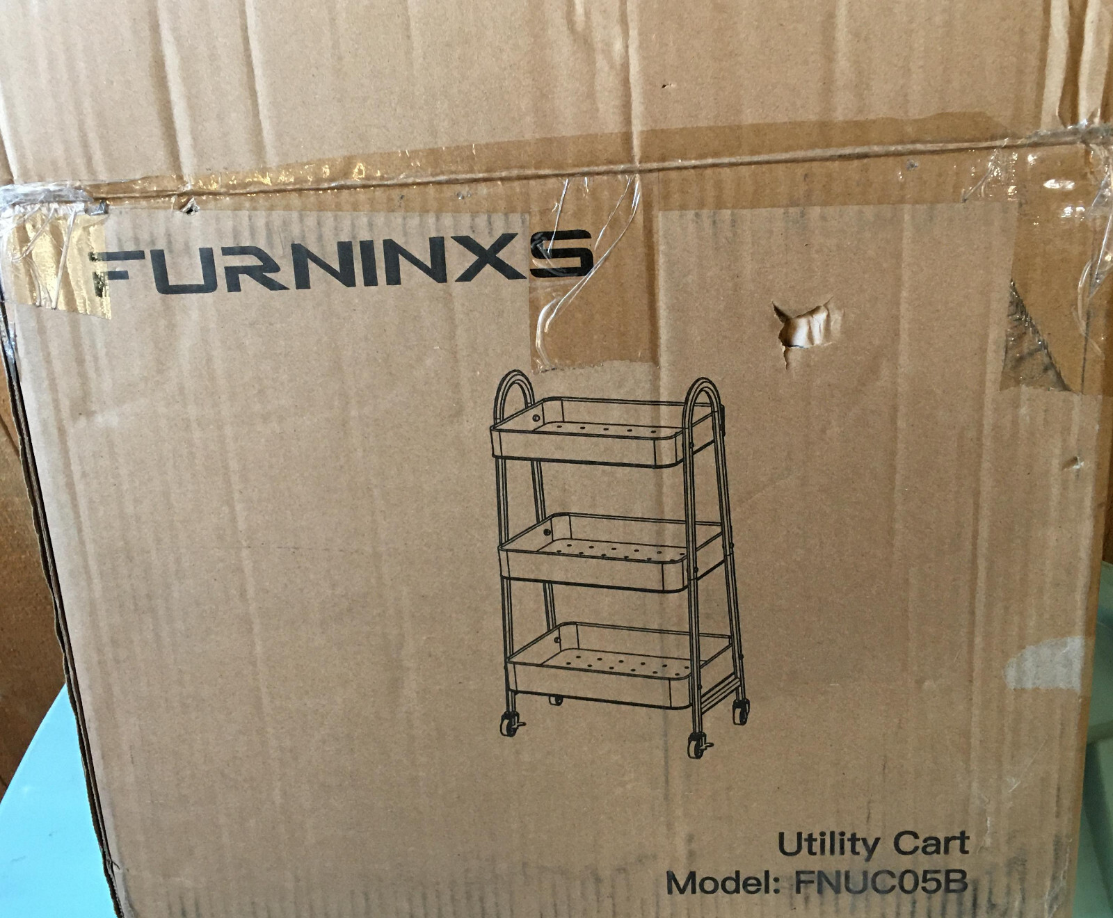 FURNINXS Rolling 3 Tier Metal Utility Cart FNUC05B | eBay