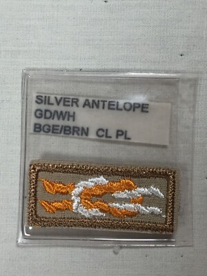 Silver Antelope Regional Award Tan Plastic Back BSA Knot Patch | eBay