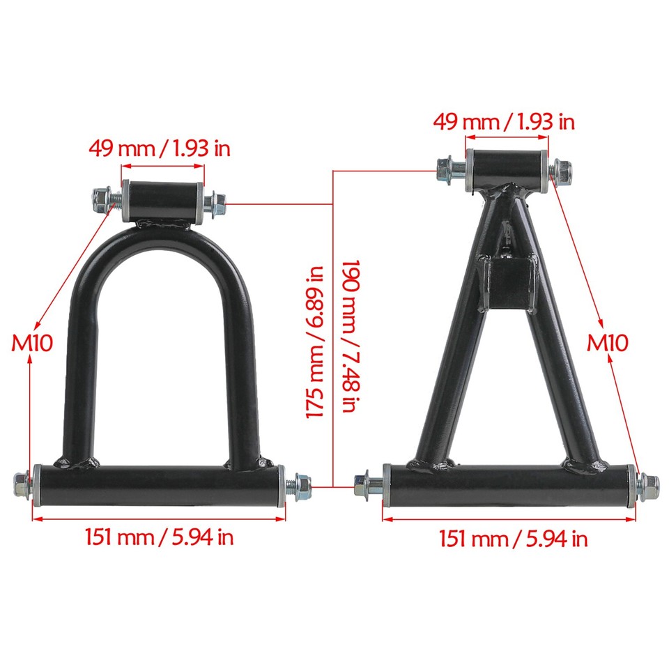 ATV Quad Buggy Go Kart Suspension Shock Swing Arm Kit Upper&Lower A-Arm ...