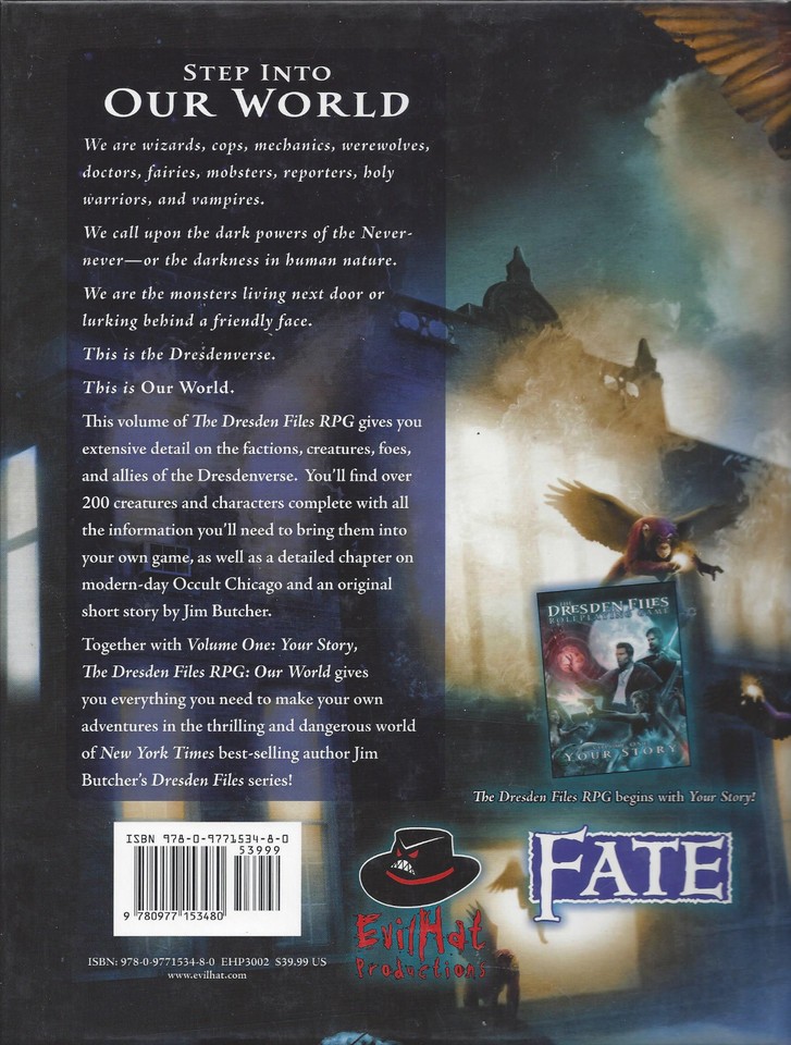 Dresden Files RPG Volume Two ( 2 ) Our World HC NEW FATE Evil Hat | eBay