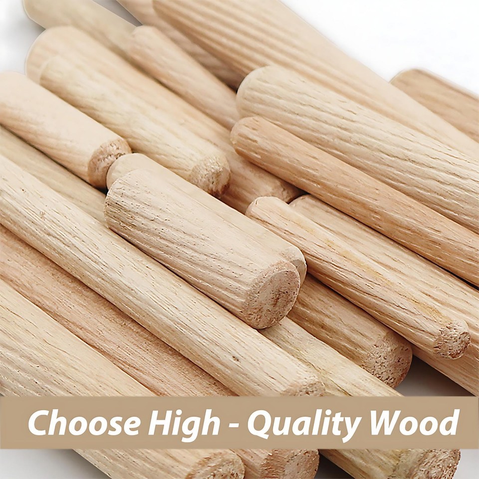 HARDWOOD DOWELS 5mm 6mm 8mm 10mm 12mm 15mm Wooden Chamfered Fluted Pin ...