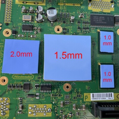 Nintendo GameCube Thermal Pad GPU CPU SRAM Motherboard (1mm, 1.5mm, 2mm ...