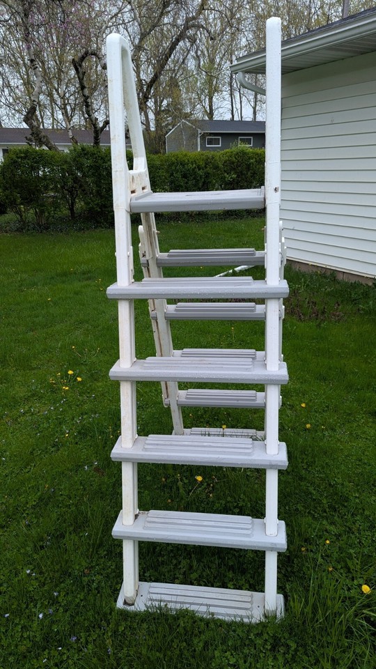 Above Ground Swimming Pool Ladder (Double Sided Steps, Removable) | eBay