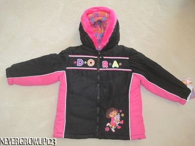 LITTLE GIRLS TODDLER DORA THE EXPLORER WINTER COAT~JACKET~3T~4T~NWT | eBay