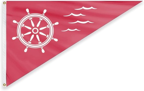 AGAS Ship's Wheel Bow Pennant-Nautical Boat Flag 10x15 inch-Bow Flags ...