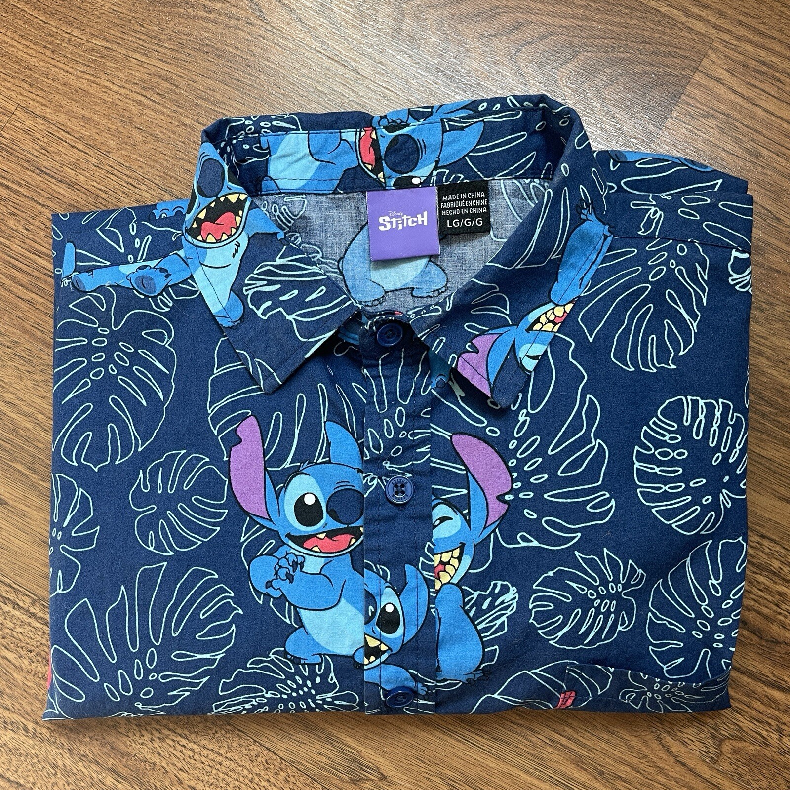 Men’s Lilo And Stitch Disney Button Up Tropical Hawai… - Gem