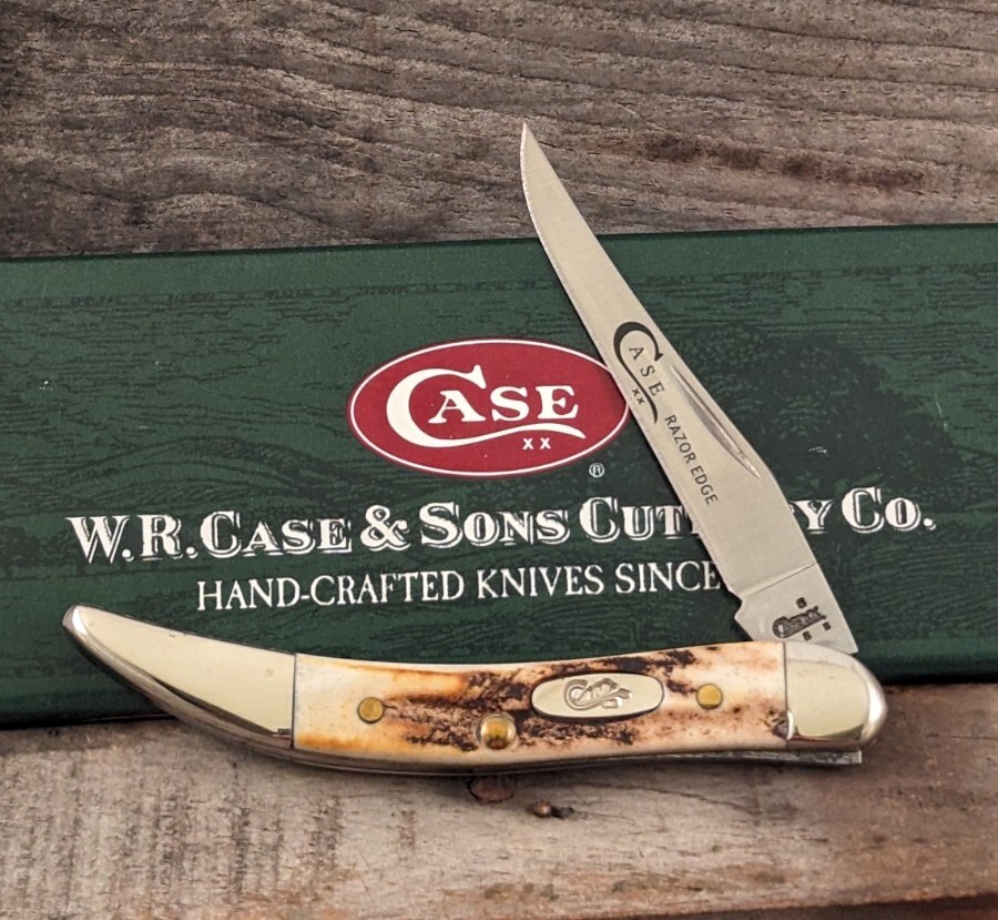 2007 Case XX Razor Edge Genuine FAT Stag 3" Tiny Texas Toothpick 510096 ...