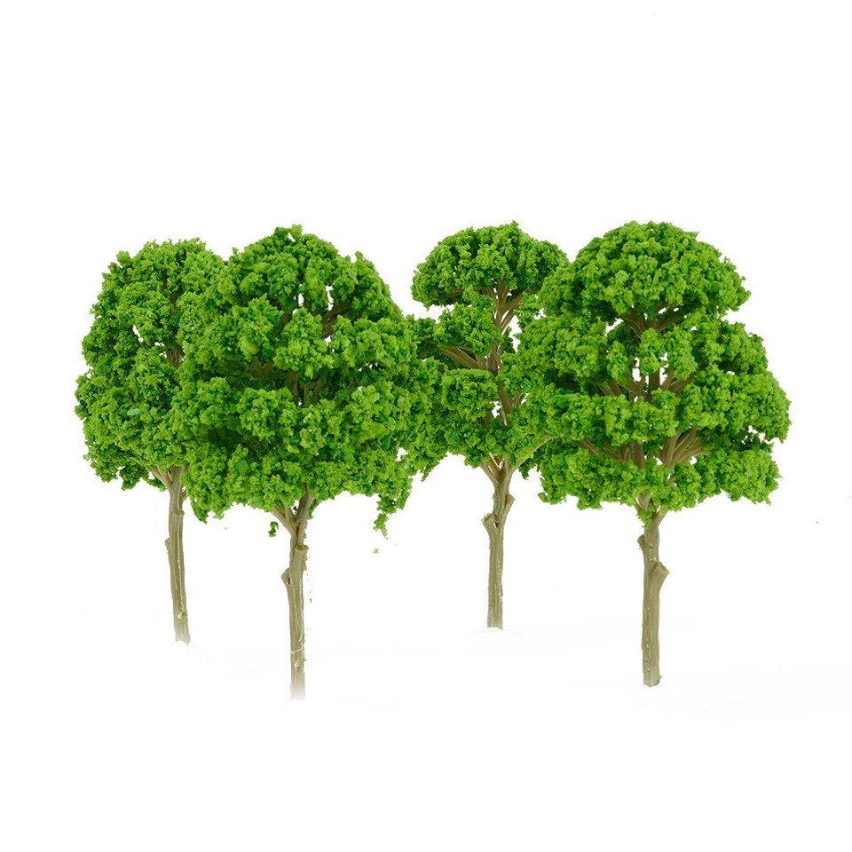 5Pcs 1:50-75 Scale Green Model Tree Train Railway Park Scenery Layout ...