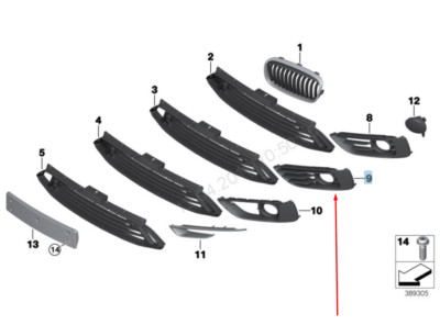 BMW 2 F45 Right Fog Light Grille Sport Line PDC 51117407700 2015 New | eBay