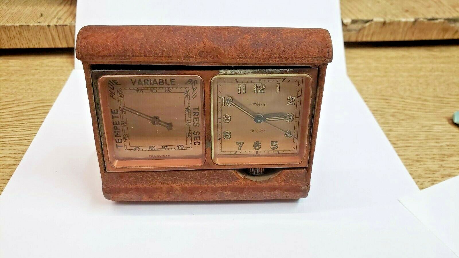 ImHof / Travel alarm clock with Barometer / 8 Days / Vintage Rare | eBay