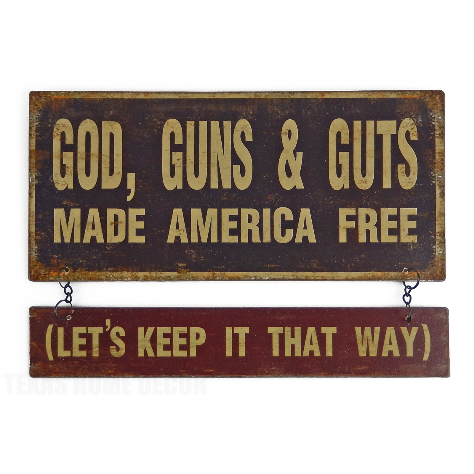 God, Guns & Guts Made America Free Let's Keep It That Way Wall Decor ...