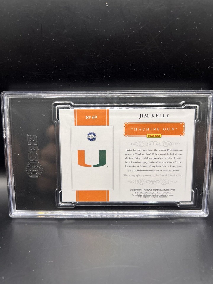 2015 Panini National Treasures Jim Kelly Notable NickNames Auto /25 SGC ...