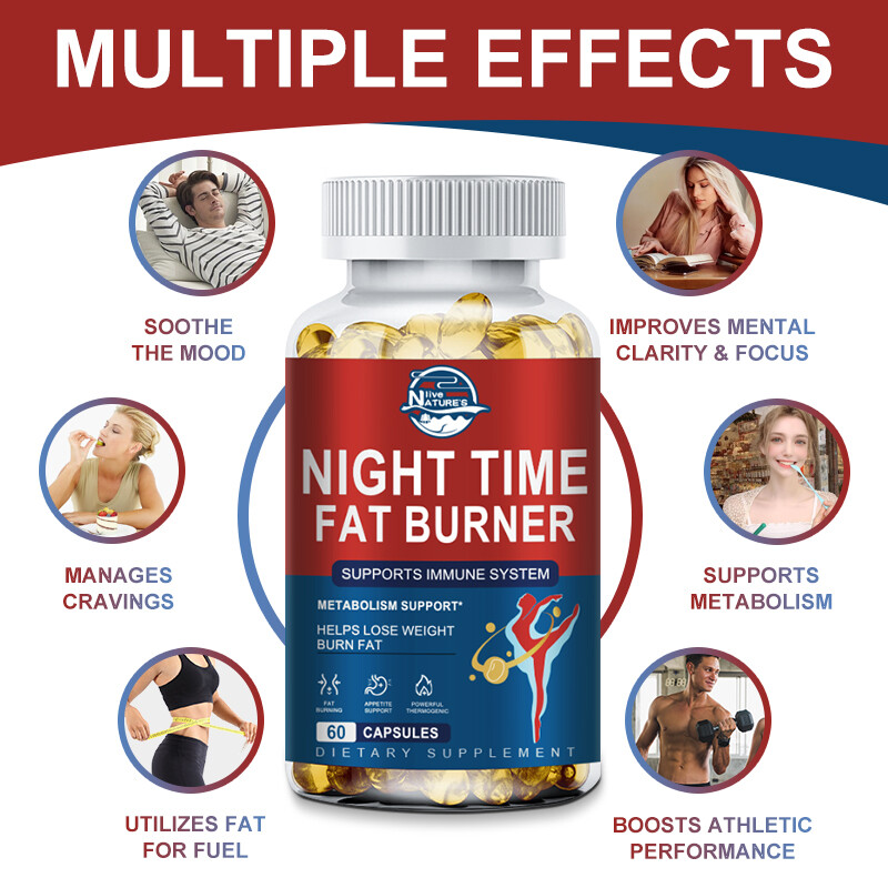 Night Time Fat Burner Supplement Weight Loss Appetite Suppressant 60 ...