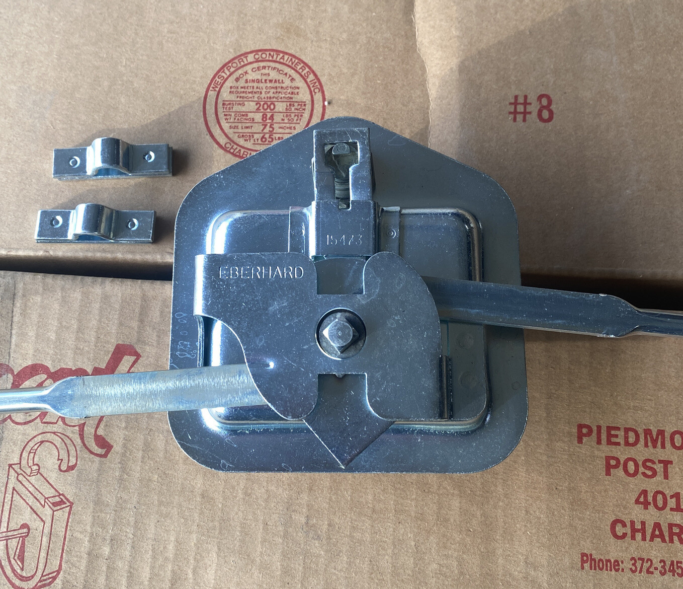 Eberhard Folding T handle Round Rod 2 Point Dead Bolt Lock with key kit ...