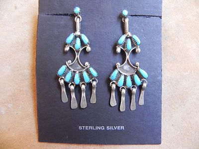 Turquoise & Sterling Silver Petite Point Earrings by Viola & Jacob ...