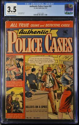 Authentic Police Cases #32 CGC VG- 3.5 Pre-Code Crime! Matt Baker Cover ...