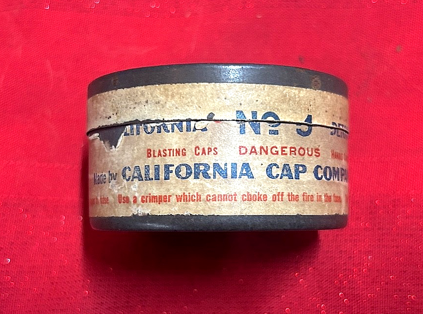 Antique Blasting Caps Tin - Intact Paper Label - California Cap Company ...
