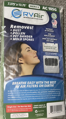 RV Air AC 105G, OEM AC Filter Replacement/Air Conditioner, MERV 6 7.375 ...