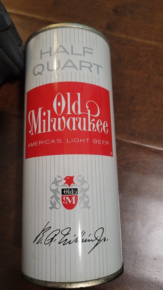 1962 Air-Filled Old Milwaukee 16oz Flat Top Beer Can Grade 1 Schlitz ...