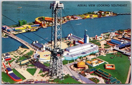 Chicago Illinois IL, 1933 Aerial View Looking Southeast, Tower, Bridge ...