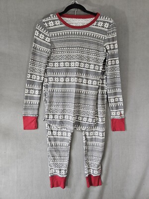 Cuddle Duds Womens 2 Piece Pjs Pajamas Long Johns Red Snow Flake Top XS ...