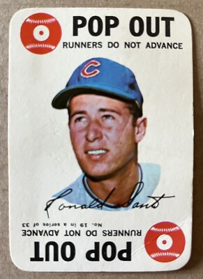 1968 Topps Pop Out Ronald Santo Chicago Cubs 19 Of 33 | eBay