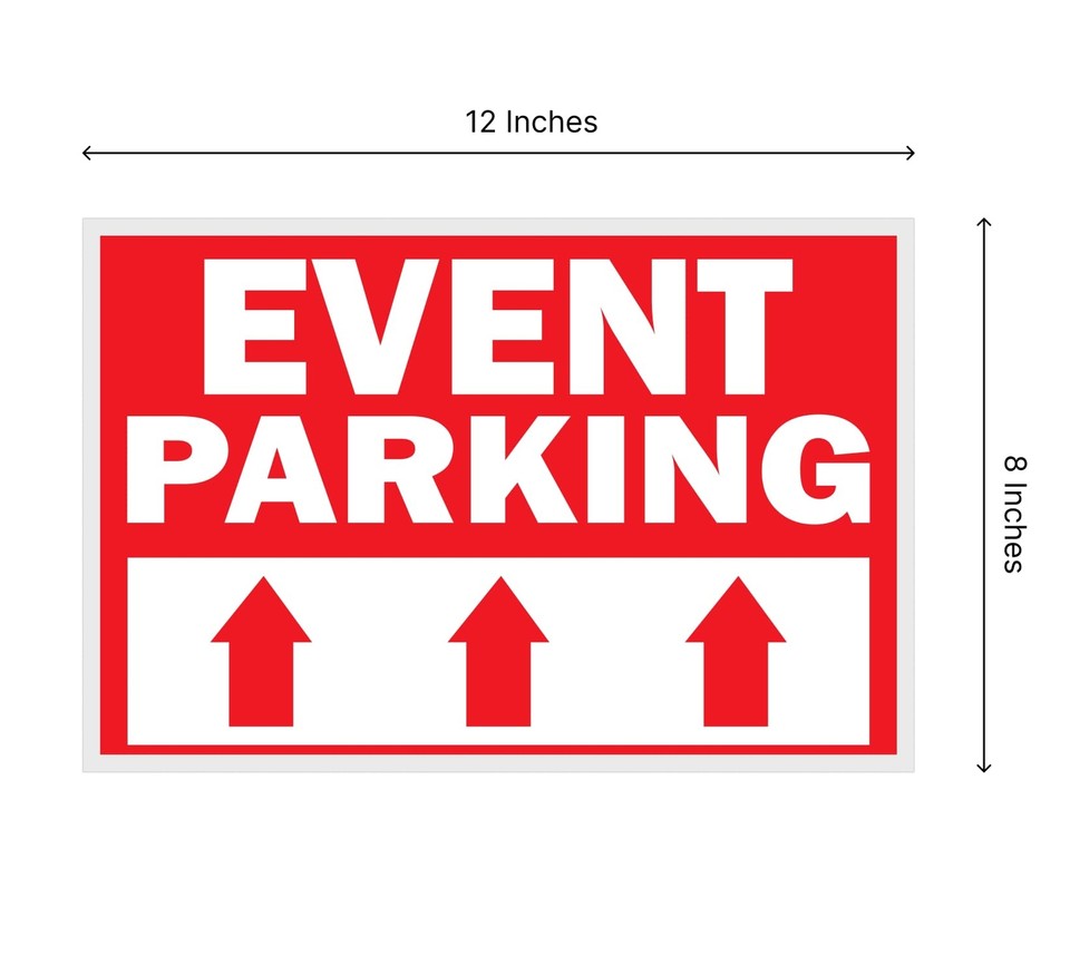 Double Sided Event Parking Sign with Metal H-Shaped Stakes - Post with ...