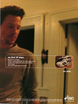 2001 PRINT AD - ASICS RUNNING ASICS KAYNAO VII SHOE AD - MY FIRST 10 ...